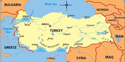 Turcja kart - karty Turcji (Azja Zachodnia - Azja)